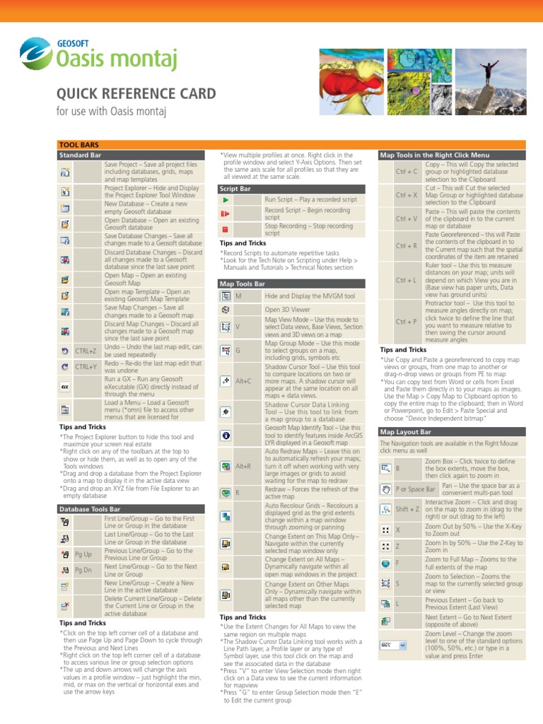 Quick Reference Card: For Use With Oasis Montaj | PDF | Vertex ...