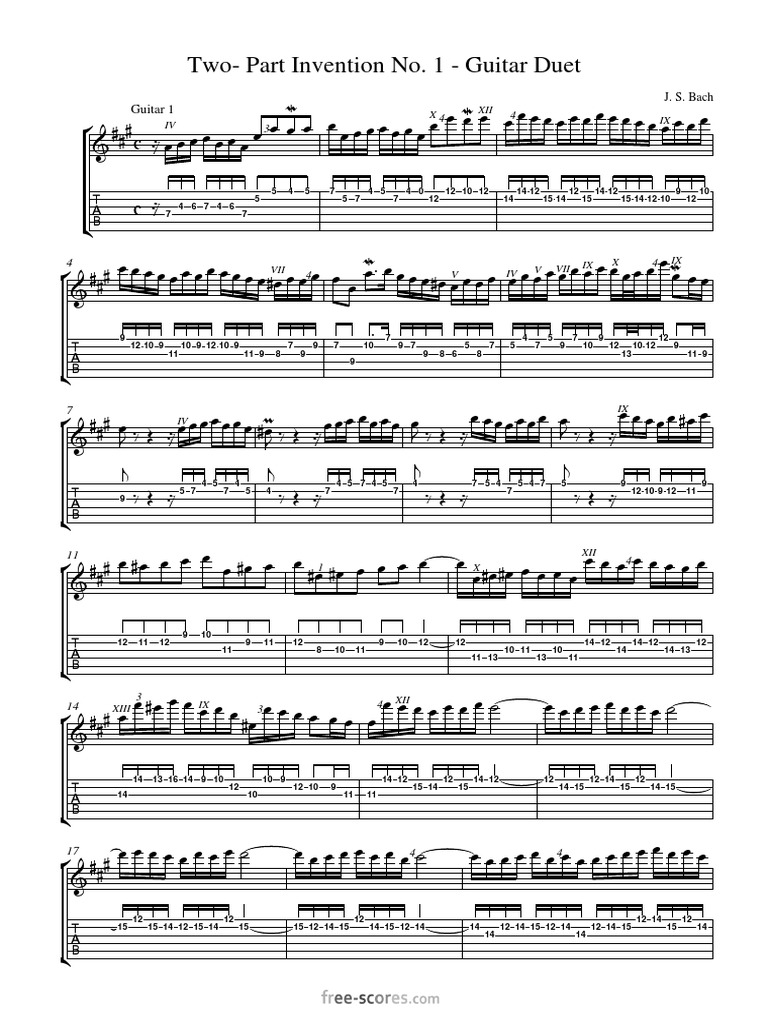 Two-Part Invention No. 1 - Guitar Duet | PDF