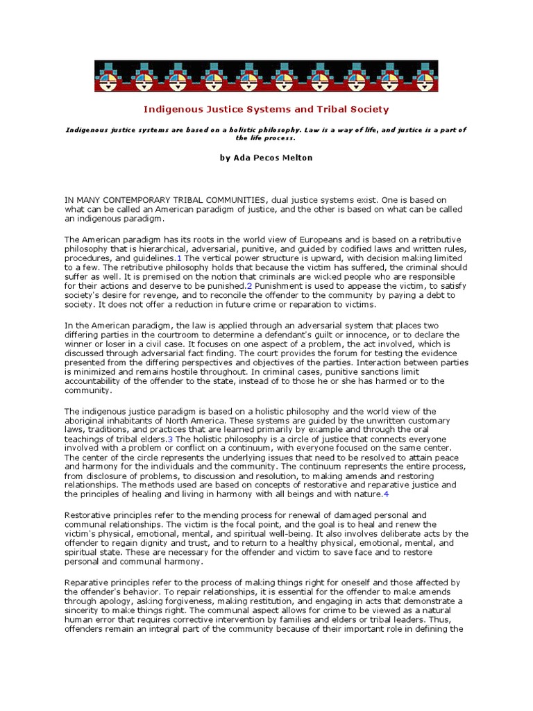 Indigenous Justice Systems and Tribal Society | PDF | Crime & Violence ...