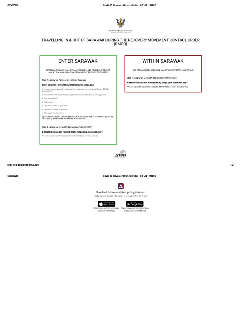 Covid-19 Movement Control Order - COVID-19 MCO | PDF | Travel Visa ...