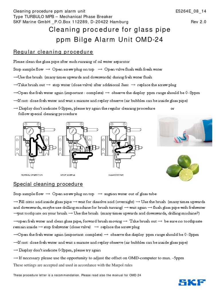 Cleaning Procedure Glass Pipe SKF | PDF | Home & Garden