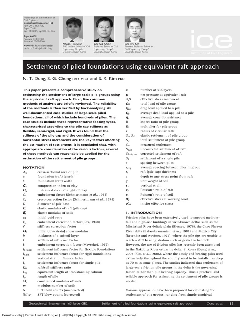 Settlement of Piled Foundations Using Equivalent Raft Approach | PDF ...