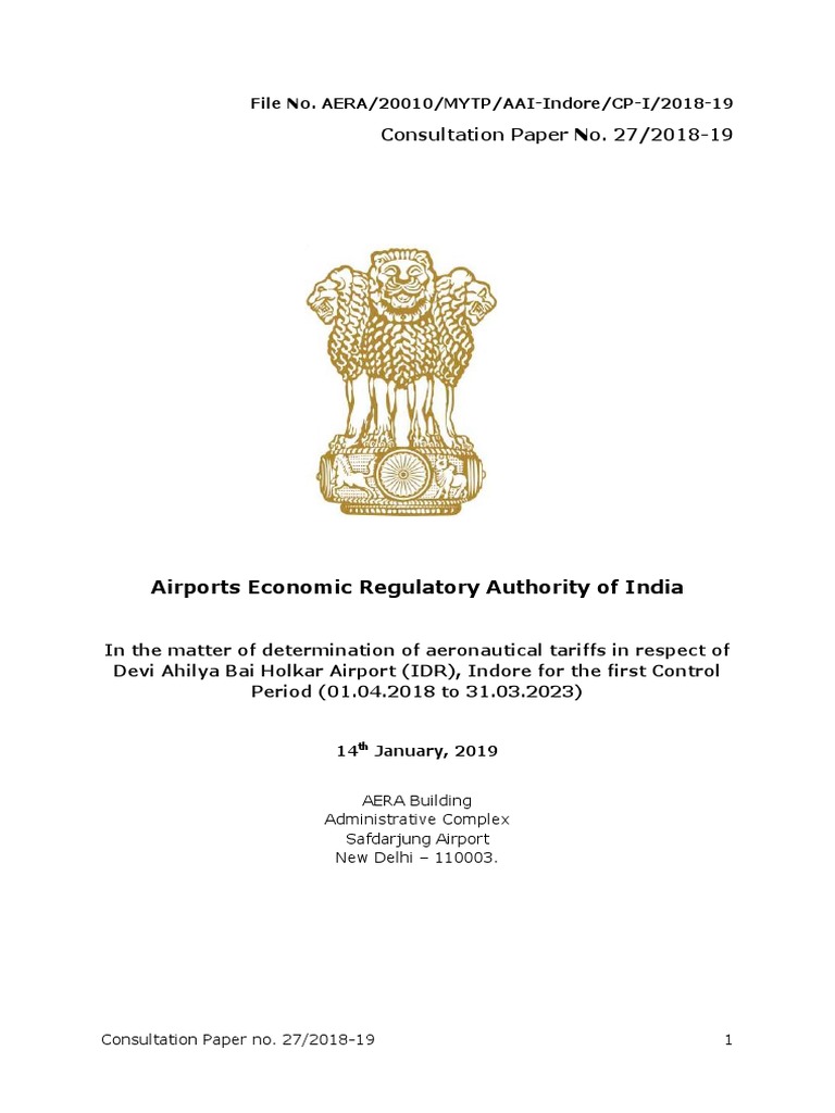 Indore Airport Aeronautical Tariff Proposal | PDF | Airport | Expense