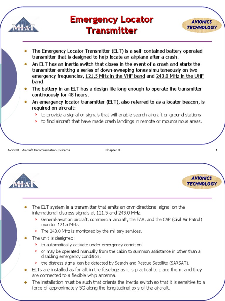 Aircraft ELT and CVR | PDF | Flight Recorder | Aircraft