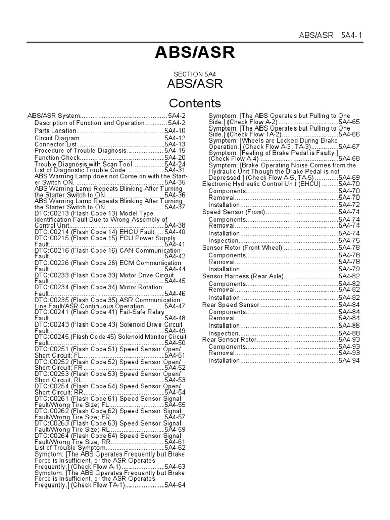 Sec5a4 Abs Asr | PDF | Anti Lock Braking System | Vehicle Technology
