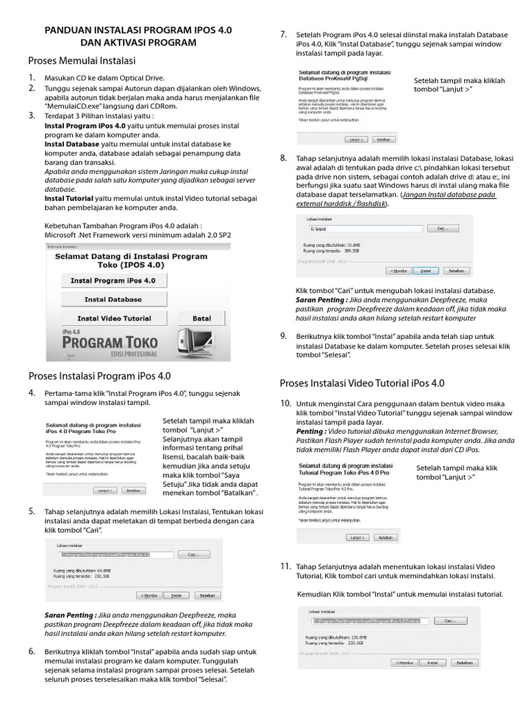 Instalasi - Dan - Aktivasi Ipos 4 | PDF