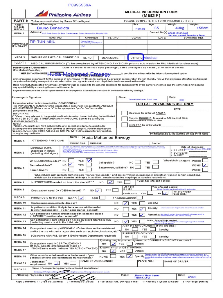 MEDIF Bruno Benedicta Philipine June 2020 PDF | PDF | Airlines | Ambulance