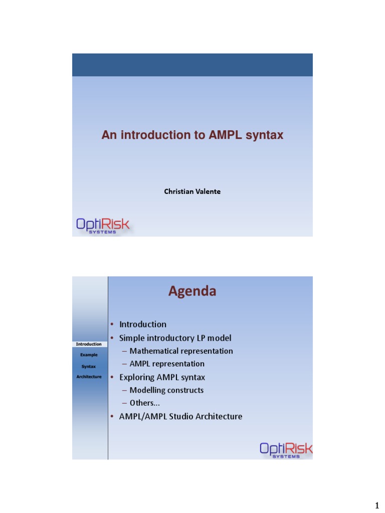3 Introduction To AMPL Syntax PDF | PDF | Summation | Software Engineering
