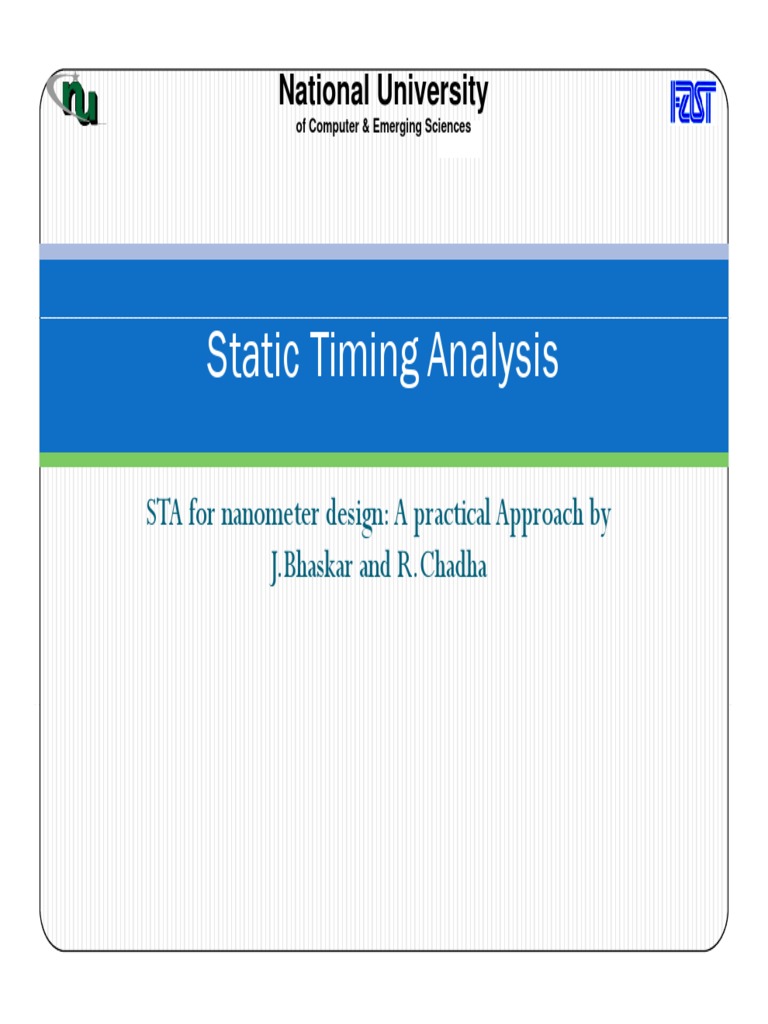 Static Timing Analysis National University Pdf Logic Synthesis
