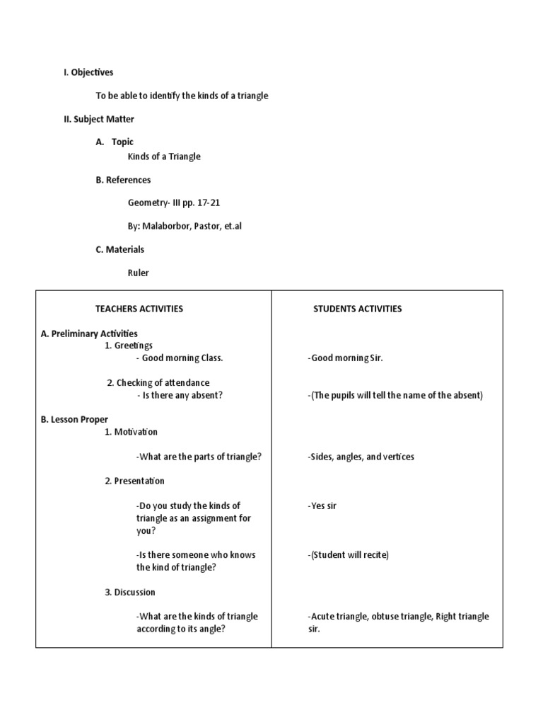 II. Subject Matter A. Topic | PDF | Triangle | Triangle Geometry
