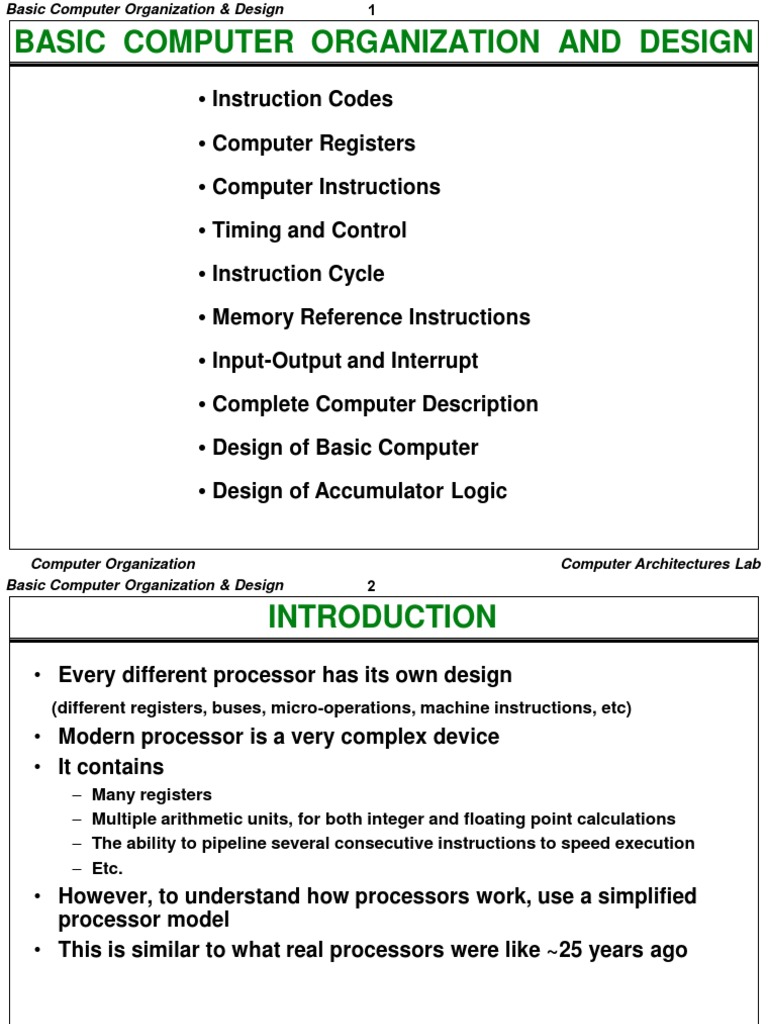 Basic Computer Organization and Design | PDF | Central Processing Unit | Input/Output