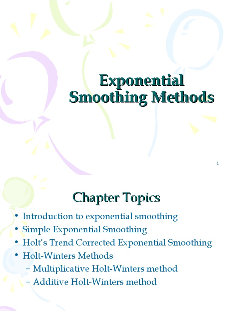 Exponential Smoothing Methods | PDF | Forecasting | Estimation Theory