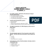 NDT Question and Answer - UT Level 1 Sample Question Set 1 PDF | PDF ...