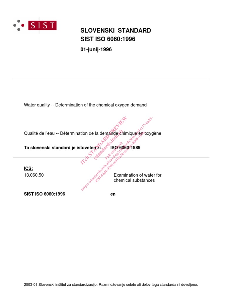 Iso 6060 1996 | PDF | Chemical Elements | Chemistry