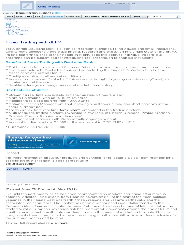 Deutsche Bank - DBFX | PDF | Foreign Exchange Market | Deutsche Bank