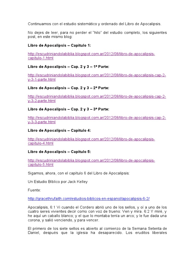 Libro de Apocalipsis - Capitulo 6 | PDF | Ismael | Abrahán