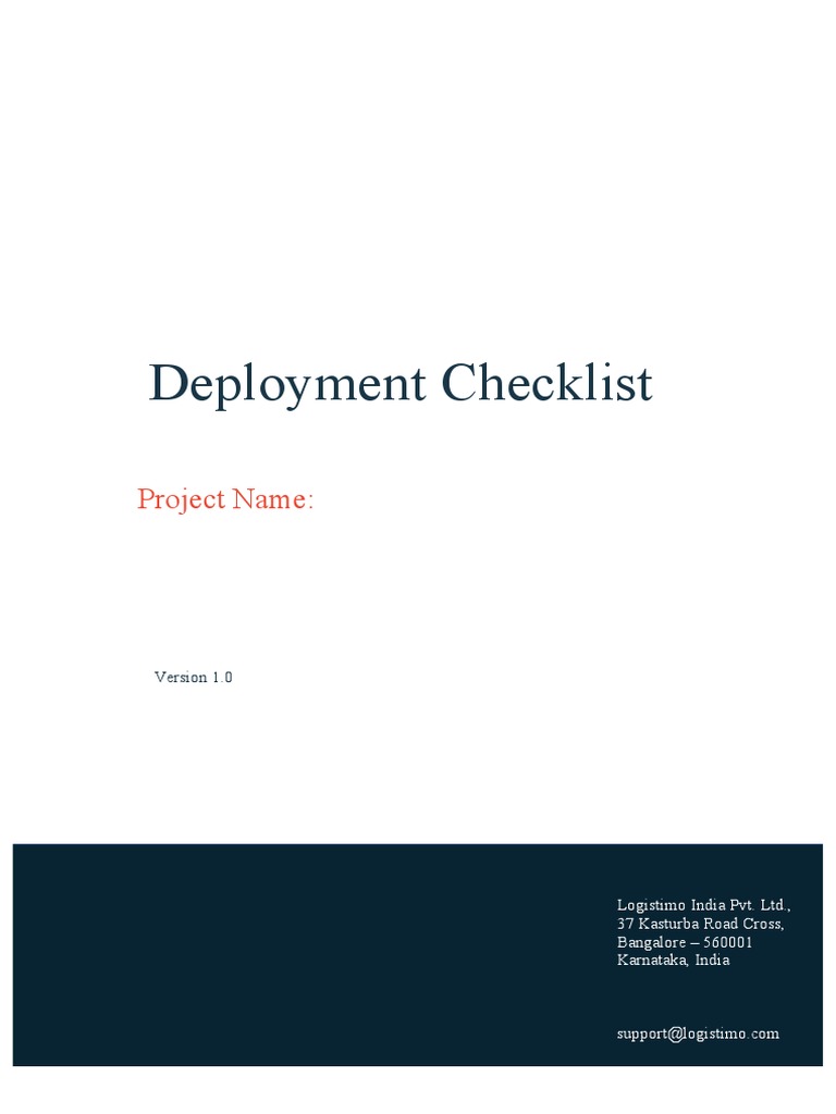 Deployment Checklist | PDF | Supply Chain Management | Metadata
