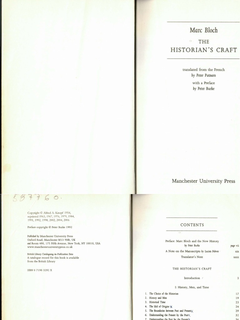 Marc Bloch - The Historians Craft-Manchester University Press (1992 ...