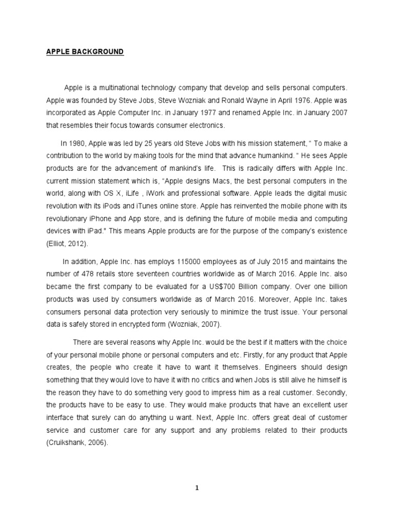 Assignment (1) Apple | PDF | Apple Inc. | Human Resource Management