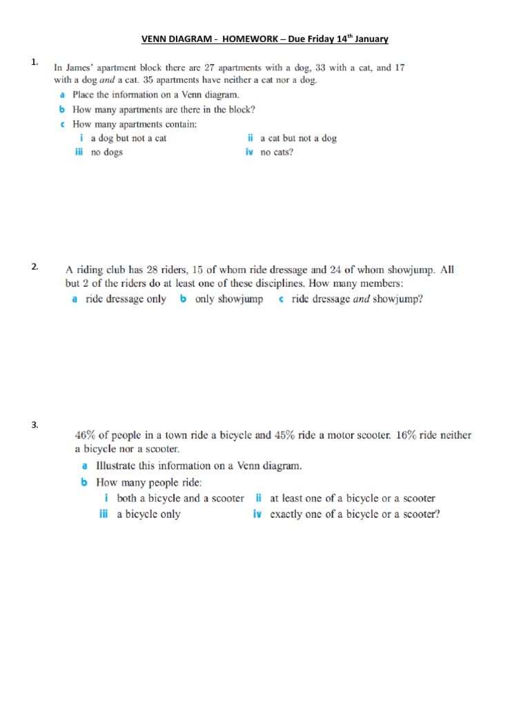 Homework - Venn Diagram | PDF