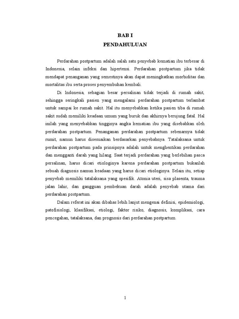 Referat Perdarahan Post Partum (HPP) | PDF