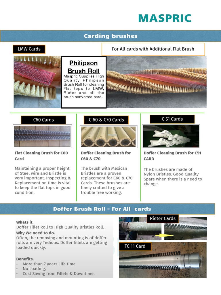 Carding Brush Guide: Specifications and Uses for Various Brush Types ...