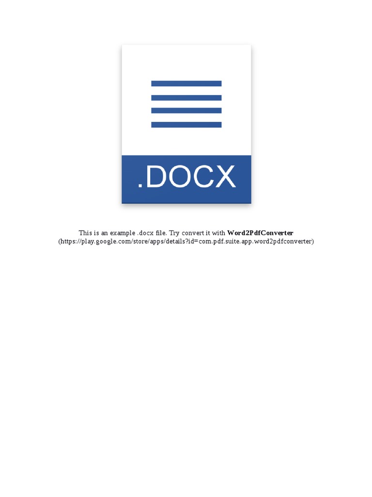 This Is An Example .Docx File. Try Convert It With Word2Pdfconverter | PDF