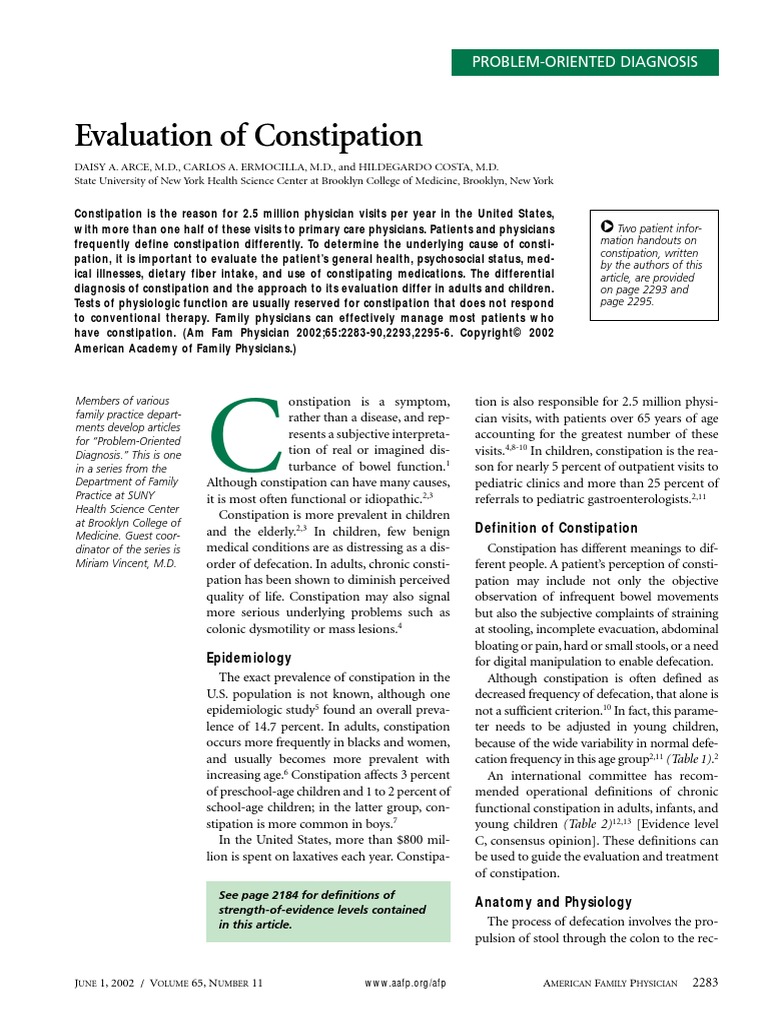 Estreñimiento Aafp | PDF | Constipation | Rectum