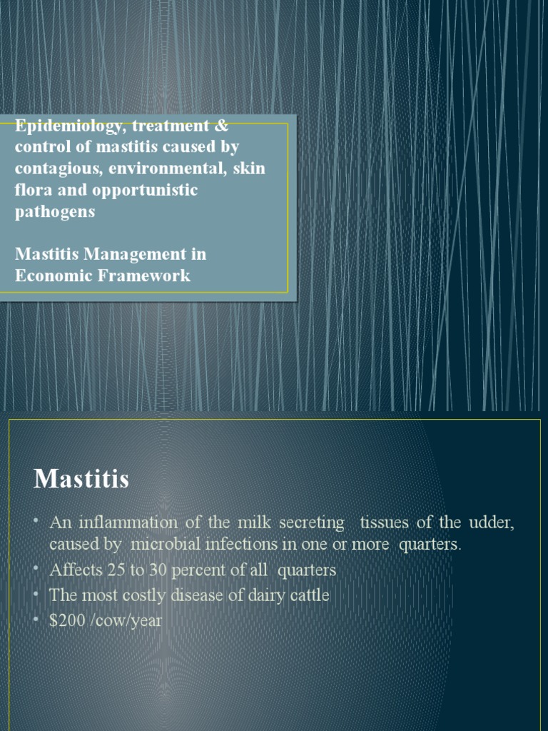 Epidemiology, Treatment & Control of Mastitis Caused by Contagious ...