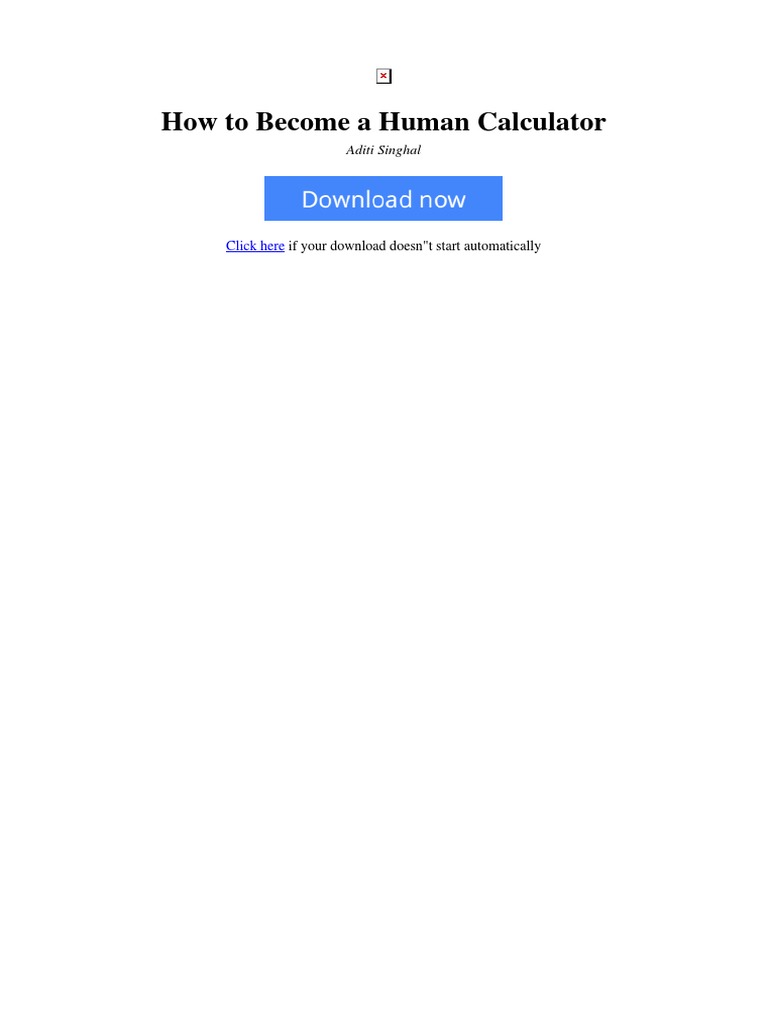 How To Become A Human Calculator by Aditi Singhal B01COPKL70 PDF | PDF ...