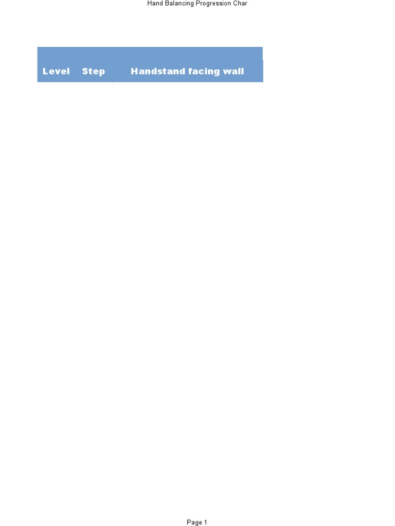 Hand Balancing Progression Chart | PDF | Human Anatomy | Human Body