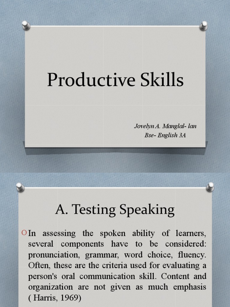 Assessing Speaking and Writing Skills | PDF | Language Arts & Discipline