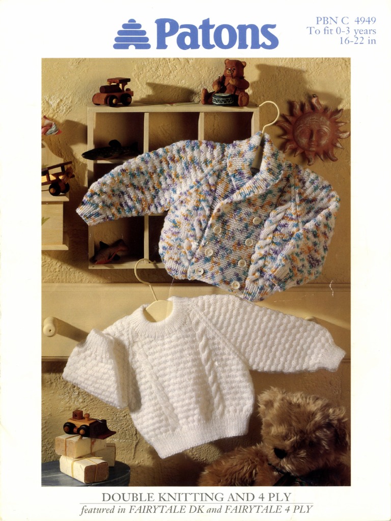 Patons 4949 Sweater and Cardigan PDF | PDF