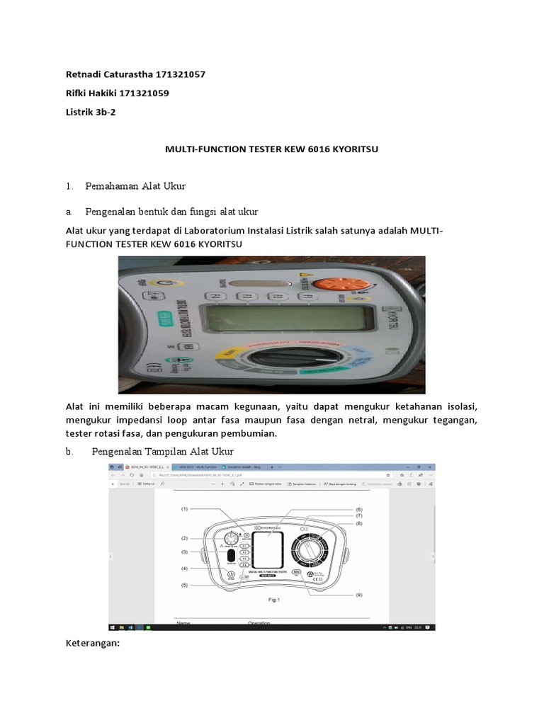 Multi Tester Kew6016 Kyoritsu | PDF | Sains & Matematika | Komputer