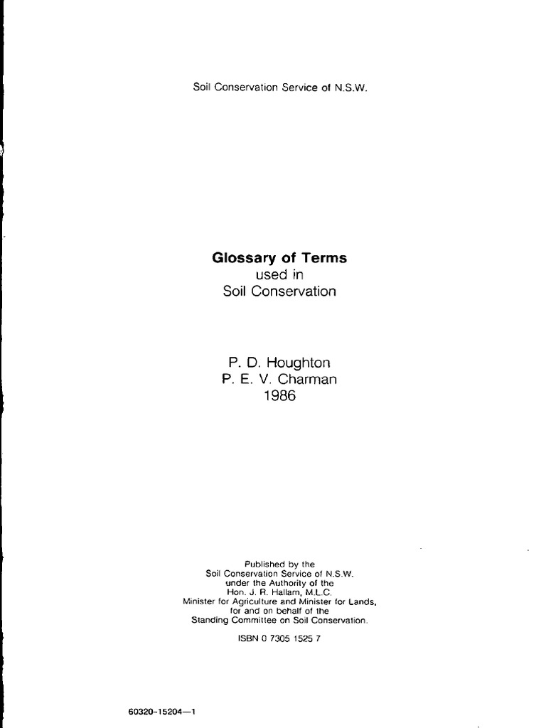 Glossary of Terms Used in Soil Conservation PDF | PDF | Aquifer | Soil