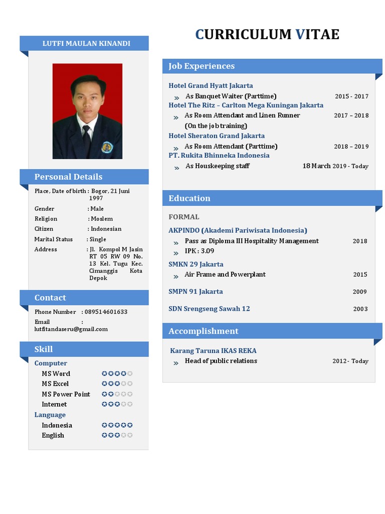 CV Lutfi Maulan Kinandi PDF | PDF
