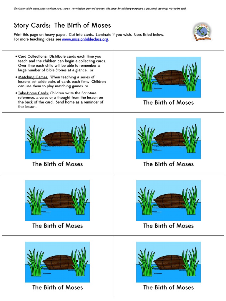 Moses Birth Story Teaching Cards | PDF