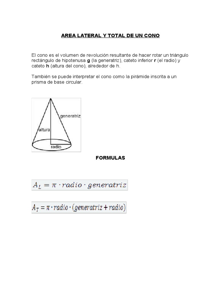 Area Lateral y Total de Un Cono | PDF