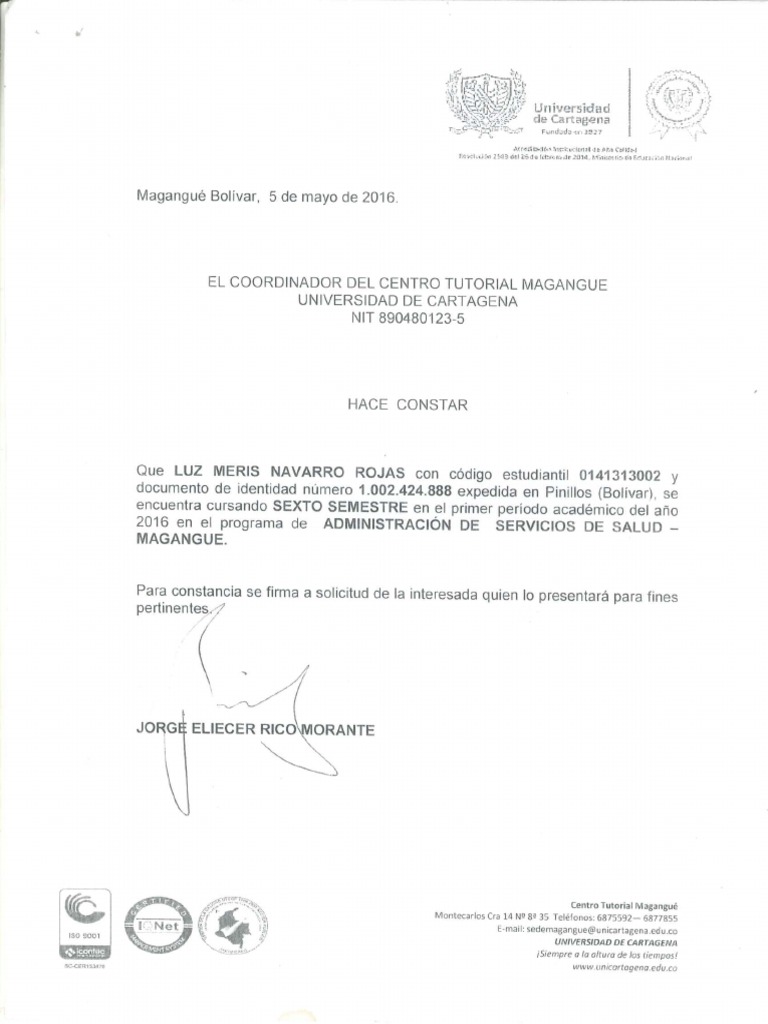 Carta de Certificación PDF | PDF