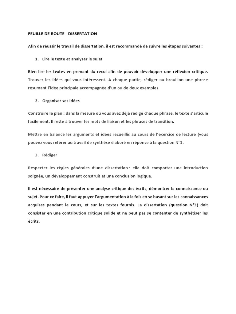 FEUILLE DE ROUTE Dissertation-Converti PDF | PDF