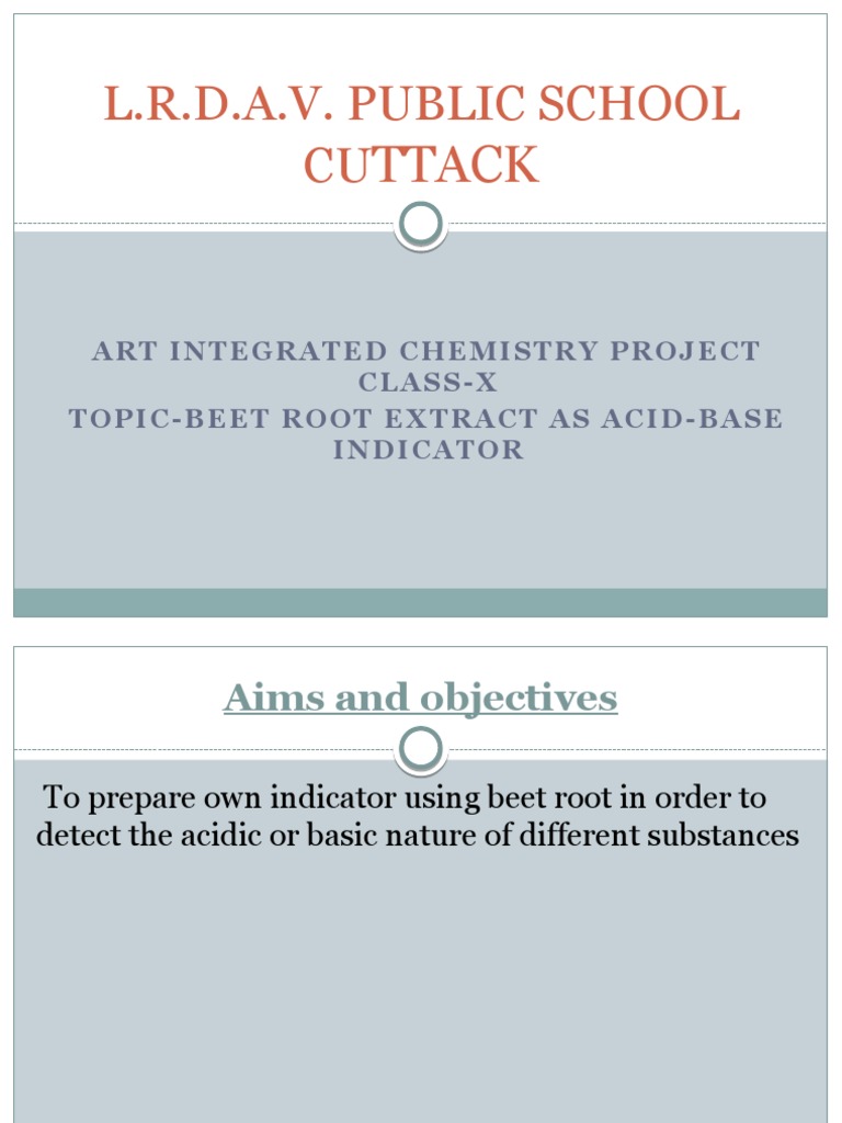 Beet Root Acid - Base Indicator | PDF