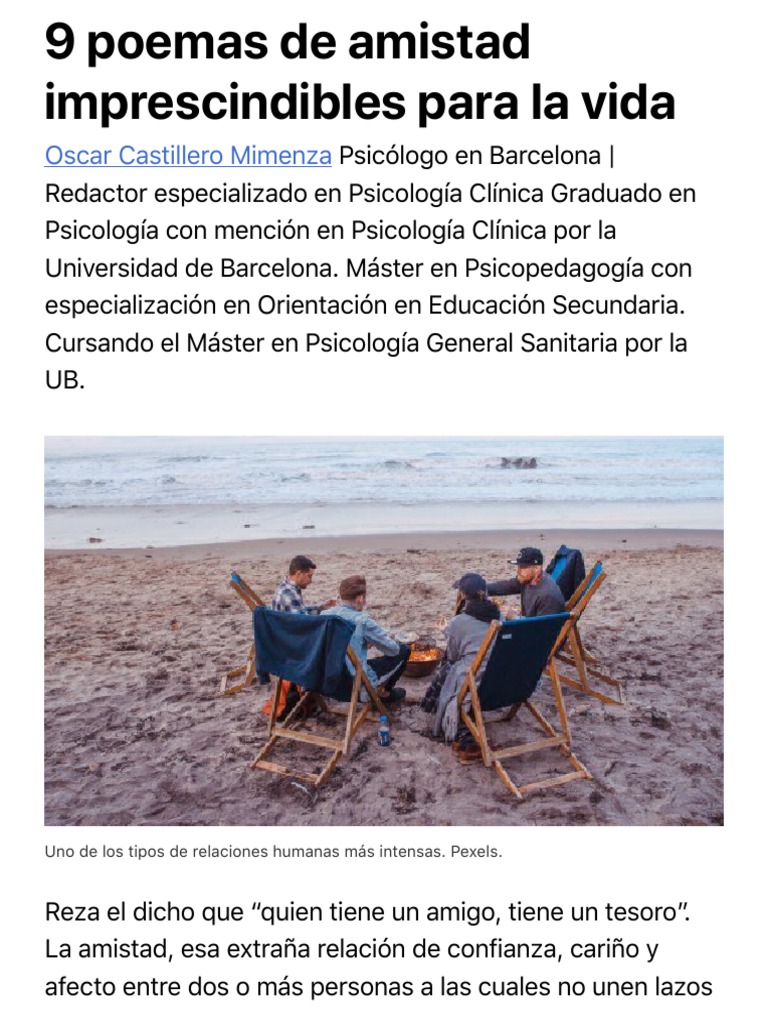 9 Poemas De Amistad Imprescindibles Para La Vida Pdf Edgar Allan