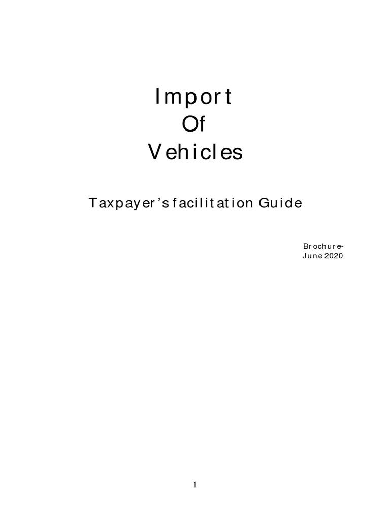 Vehicle Import Taxpayer Guide 2020 | PDF | Receipt | List Price
