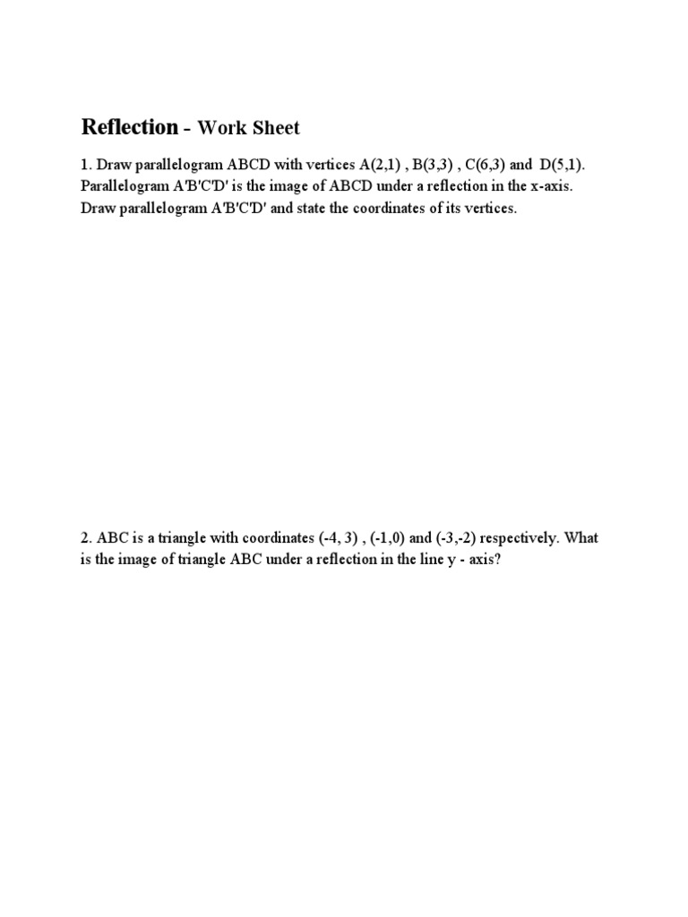 Reflection Work Sheet | PDF