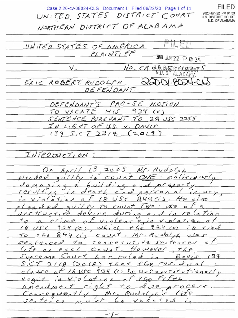 Eric Robert Rudolph Appeal | PDF