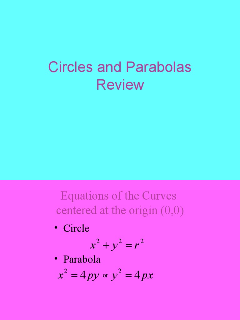 Geometry: Circles & Parabolas | PDF | Differential Geometry | René ...