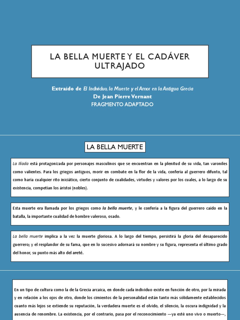 La Bella Muerte y El Cadáver Ultrajado PDF | PDF | Muerte | Antigua Grecia
