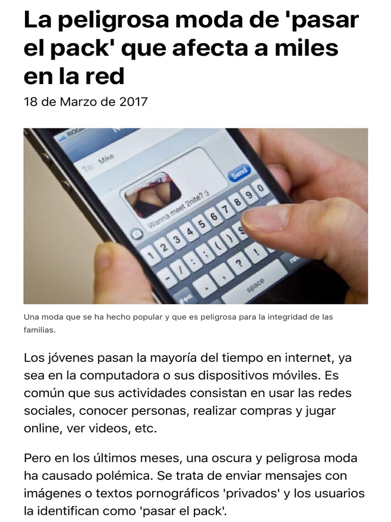 La Peligrosa Moda de 'Pasar El Pack' Que Afecta A Miles en La Red - EL ...