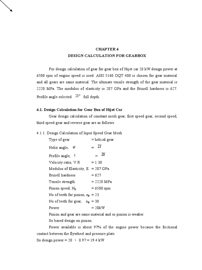 Design Calculation For Gearbox | PDF | Helix | Gear