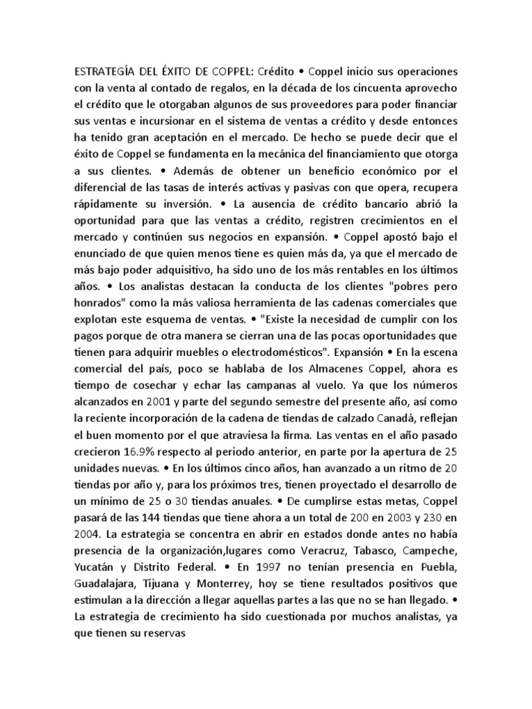 Estrategía Del Éxito de Coppel | PDF | Cliente | Publicidad